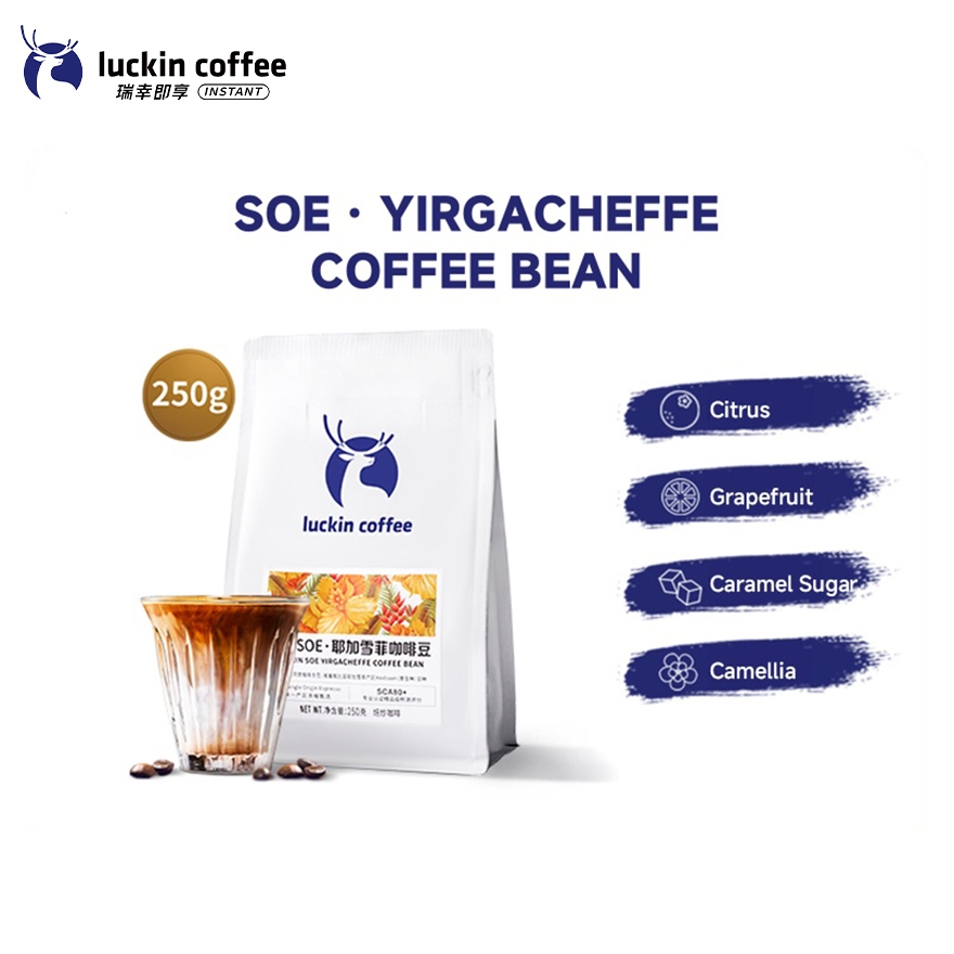 Luckin Coffee SOE Coffee Beans Yirgacheffe Medium Roast Black Coffee (250g) | Shopee Malaysia