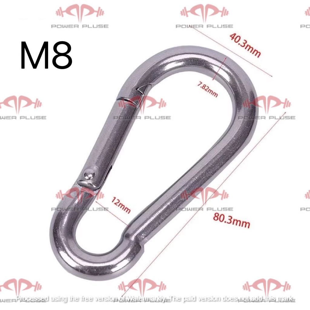1PCS Silver Carabiner Hook Marine Stainless Steel 80mm Length Large ...