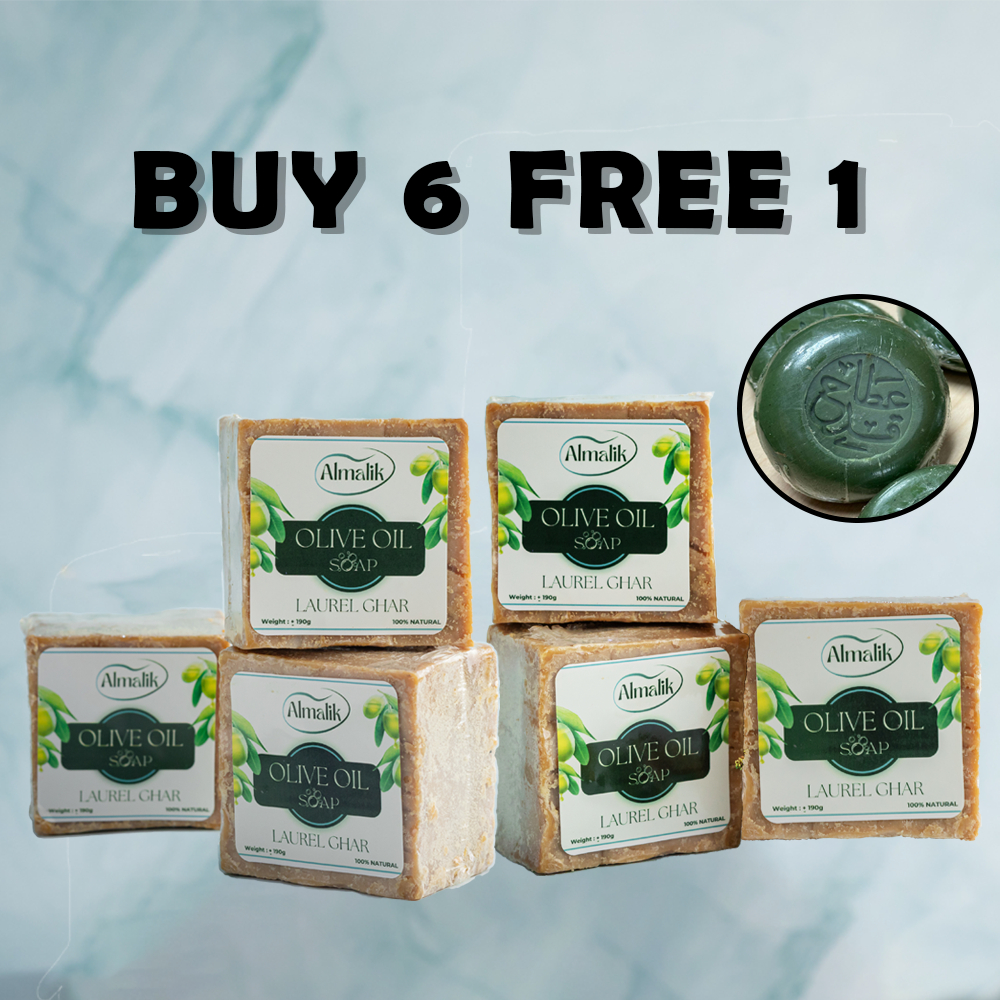 Buy 6 Free 1 Round Ghar : Al Malik Laurel Ghar Olive Oil Soap l Sabun ...