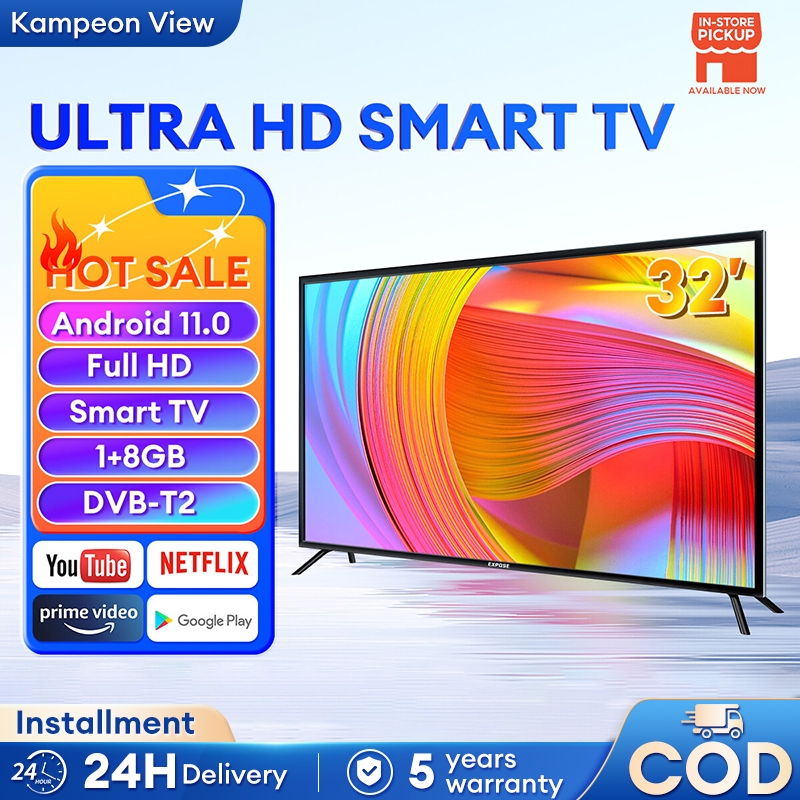 Smart TV 32 inch Android 12.0 TV 4K Ultra HD LED Murah Television Built ...