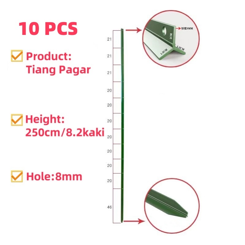 5 pcs/10 pcs Pagar Cyclone Column Iron Column Tiang pagar besi Fence ...