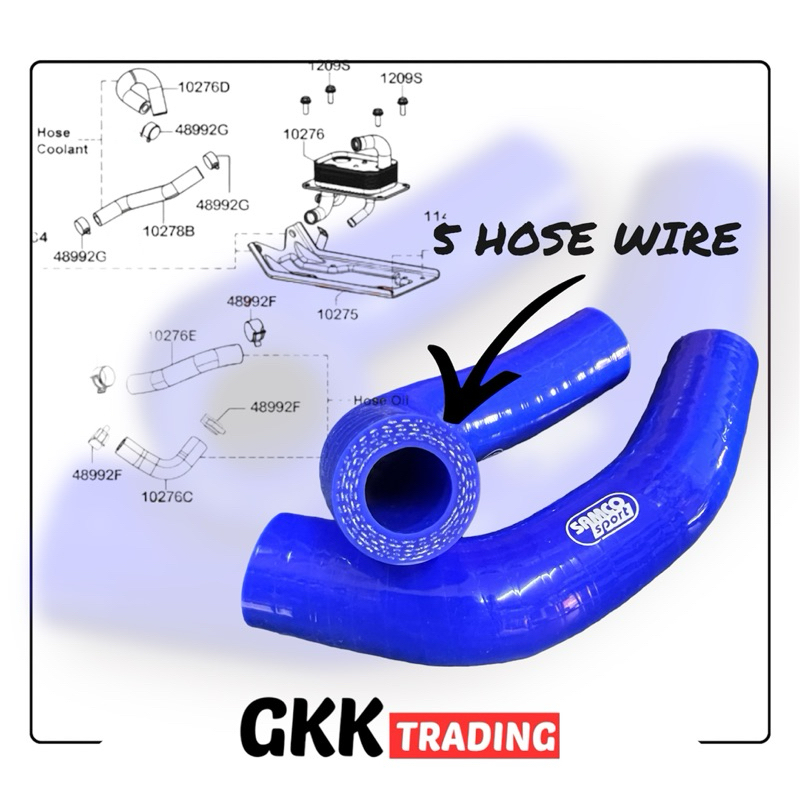 PROTON EXORA BOLD TURBO PREVE SILICONE 5WIRE OIL COOLER HOSE PW812789 ...
