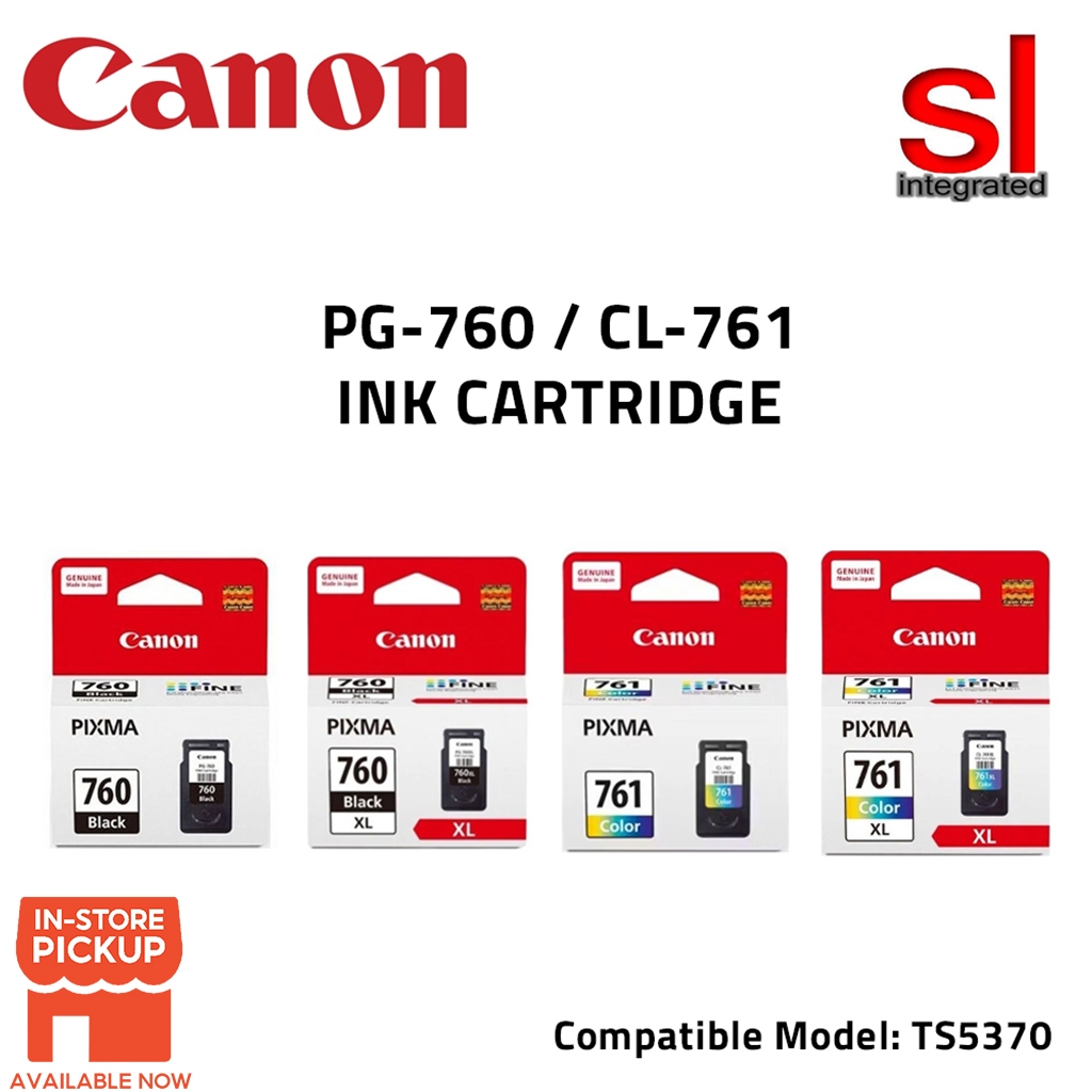 Canon PG-760/PG-760XL/CL-761/CL-761XL Ink Cartridge (Black/Color ...