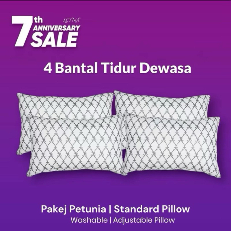 Bantal Leyna Viral Set Petunia 4 Bantal Besar | Shopee Malaysia