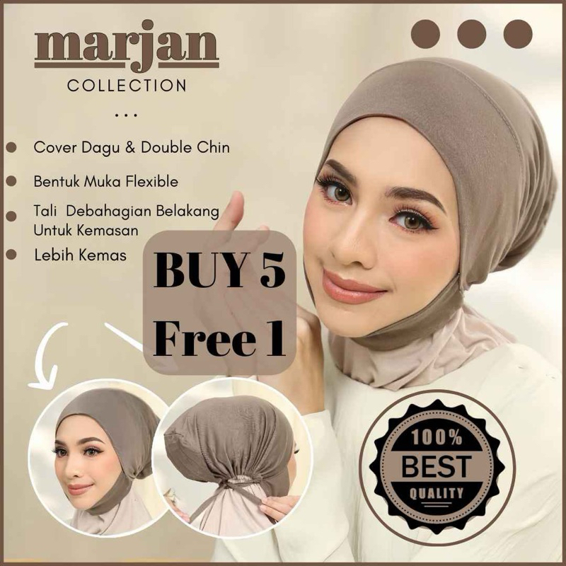 Perimum Inner Dagu Tali, Hadiah,Umrah inner hejab Soft Cotton ...