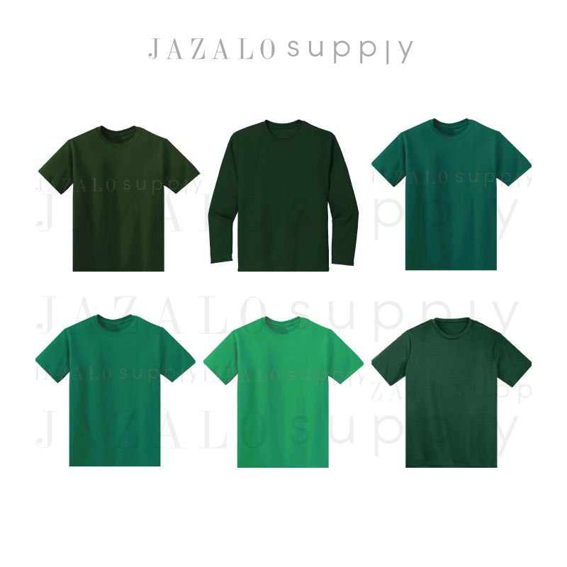 Kids Basic Plain Green Cotton T-shirt / Microfiber Jersey - Hunter ...