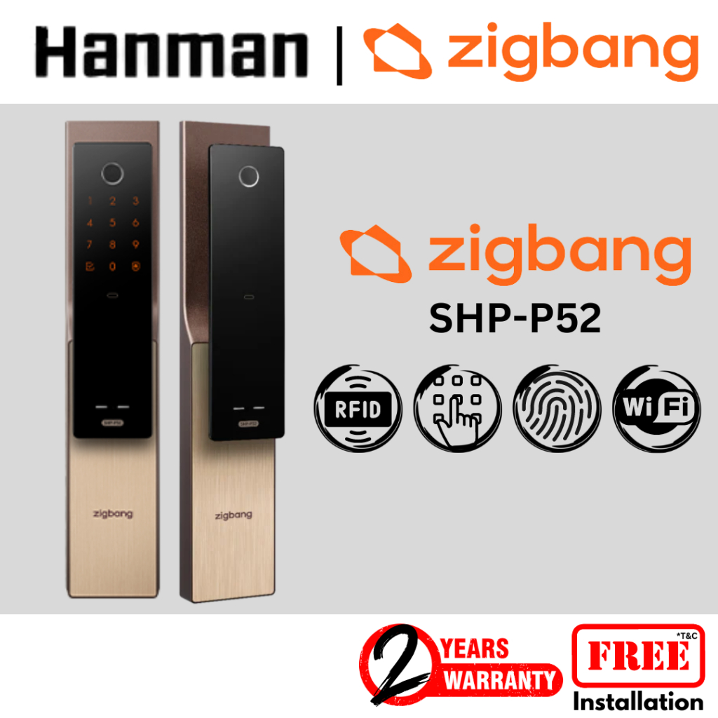 Zigbang SHP-P52 Push Pull Handle Digital Smart Door Lock | Shopee Malaysia