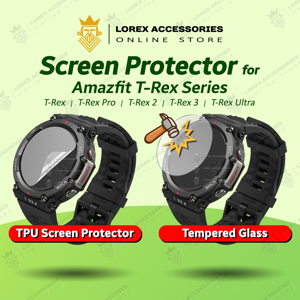 Screen Protector for Amazfit T-Rex 3, 2, Pro, Ultra, Tempered Glass, TPU Soft Film (trex 3 / 2 ...