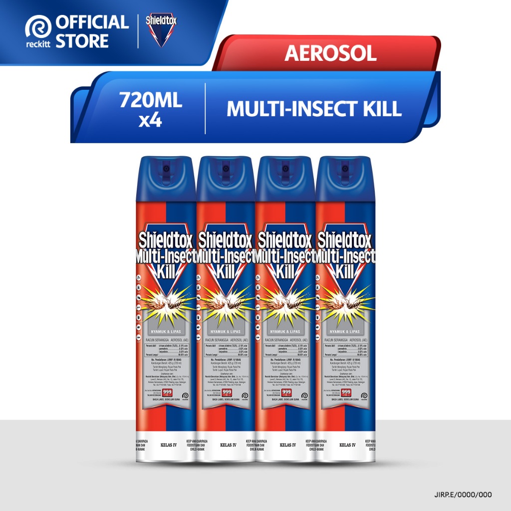 [Bundle of 4] Shieldtox Multi-Insect Killer Spray Aerosol 720ml ...