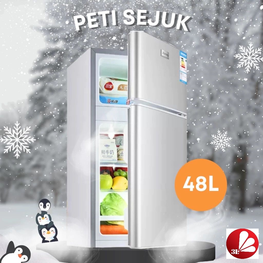 2-Door Mini Refrigerator Freezer & Chiller Household Food Drink Fridge ...
