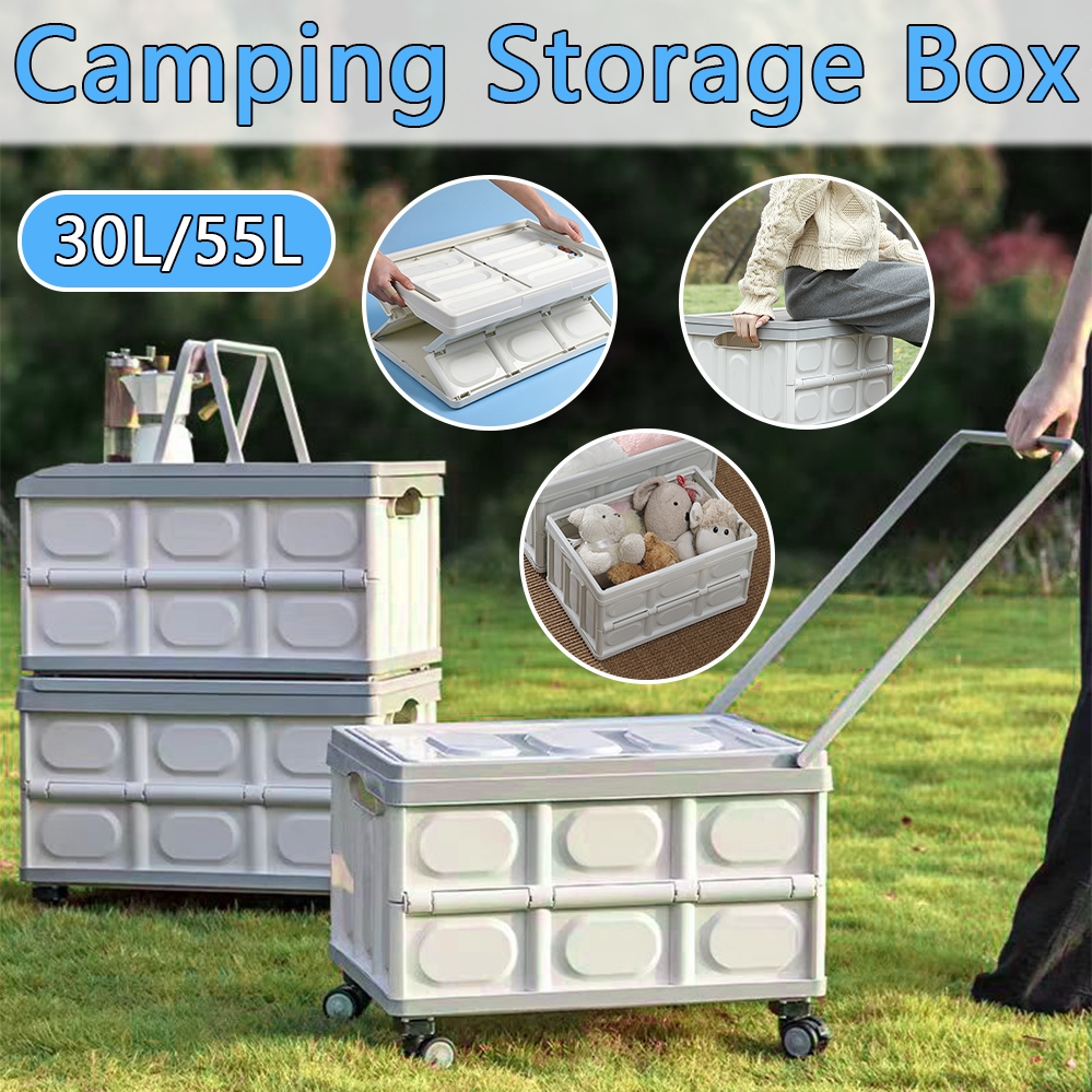 Camping Foldable Storage Box With Handle Waterproof Car Container Home ...