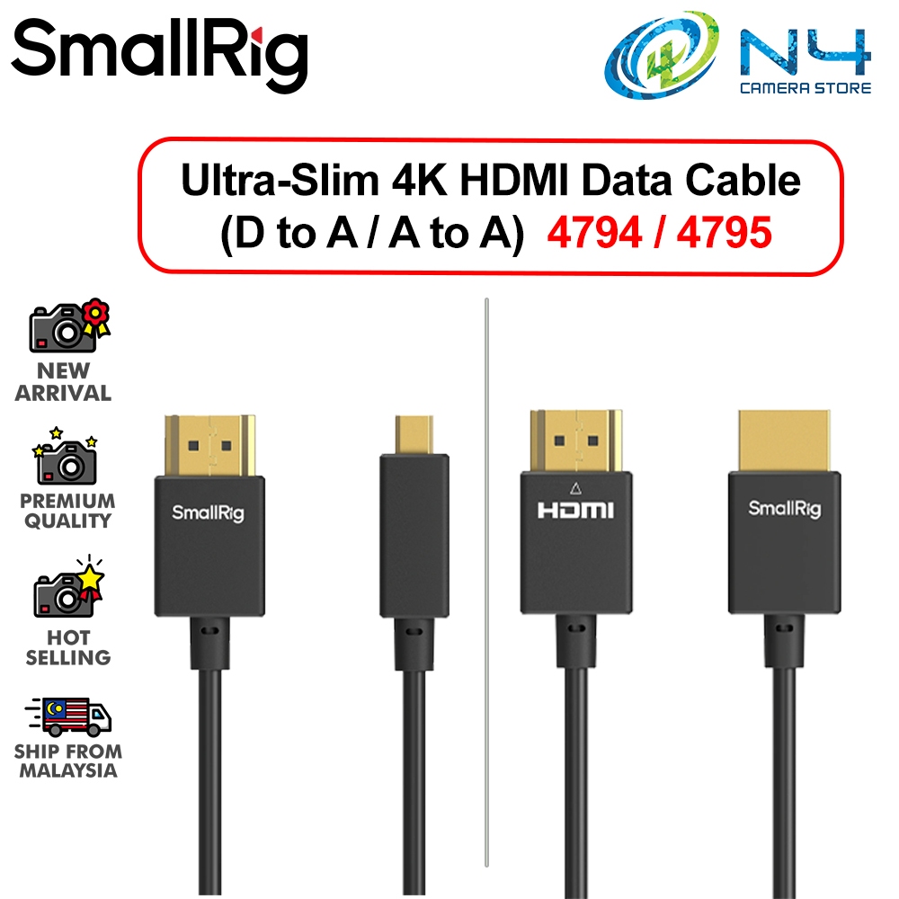 SmallRig Ultra-Slim 4K High-quality HDMI Data Cable/HDMI 2.0 supports ...