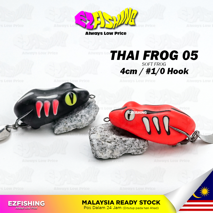EZF Thai Frog 05 | 4cm | Custom Hooks Soft Rubber Frog Umpan Haruan ...