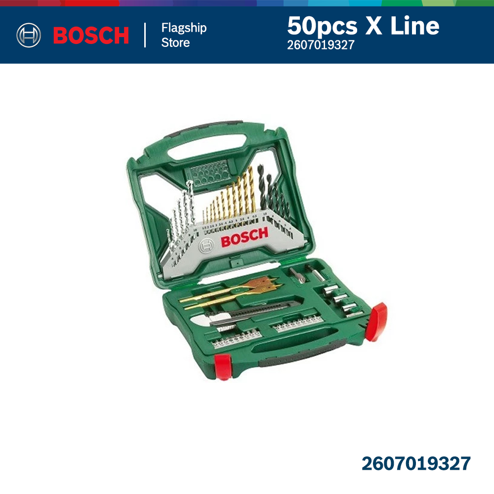 BOSCH 50pcs Titanium X Line Drill Screwdriver Bit & Tool Set ...