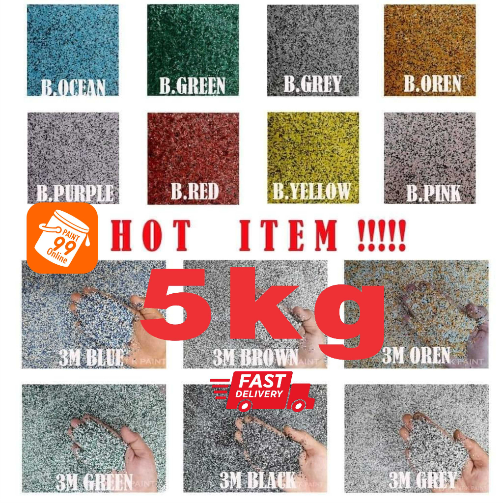 PROMOSI 5KG (Colour Flake Only) Use For Epoxy Coating Toilet Epoxy ...