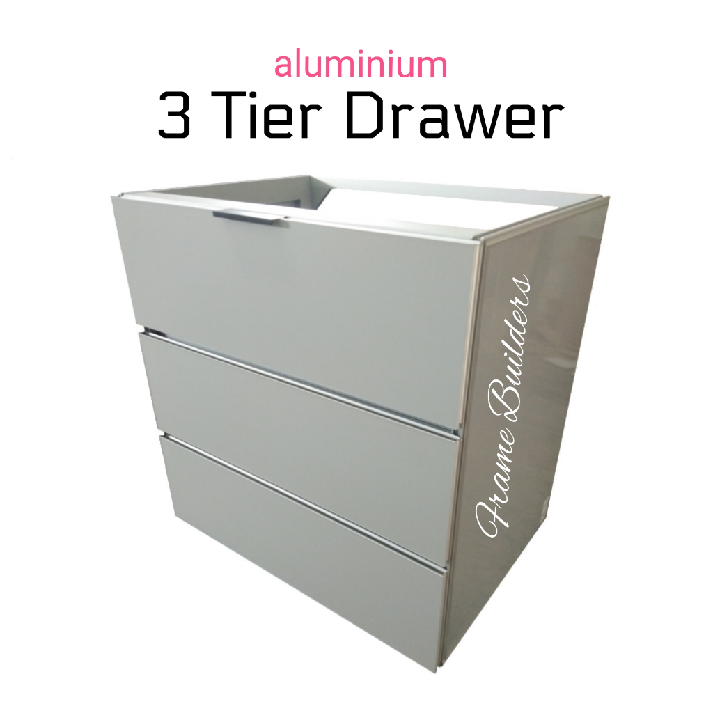Laci 3 Tingkat /3 Tier Drawer /Concrete Slab Drawer Set /Aluminium ...