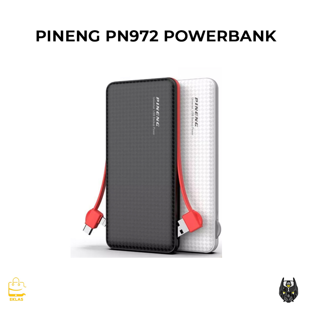 PINENG PN-972 10000mAh Built-In Cable Lithium Polymer Power Bank ...