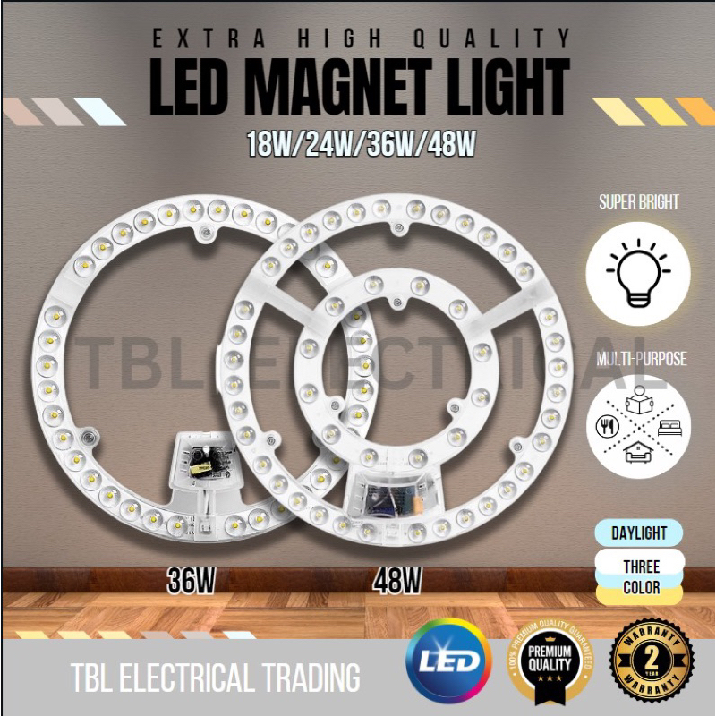 🔥READY STOCK🔥 LED Magnetic Light Module Circular Tube 24W 36W 48W 72W LED Module Ceiling Light ...