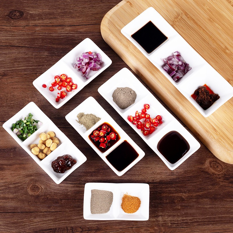 White Restaurant Ceramic Sauce Dish 白密胺餐厅酱碟 Pinggan Hidangan Sos Putih Ceramic Square Fruit ...