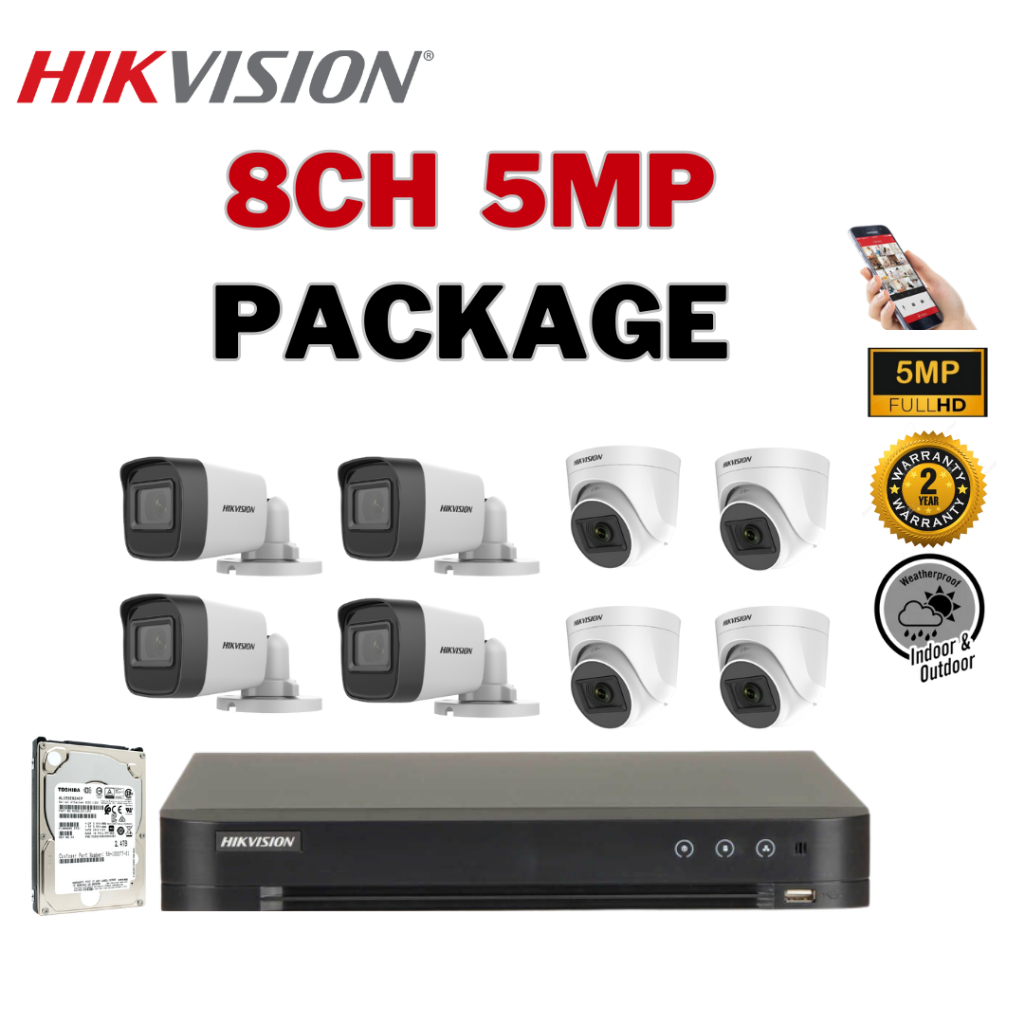 HIKVISION CCTV SET (World No.1) 8CH 5MP iDS-7208HUHI-M1/E/DS-2CE16H0T ...