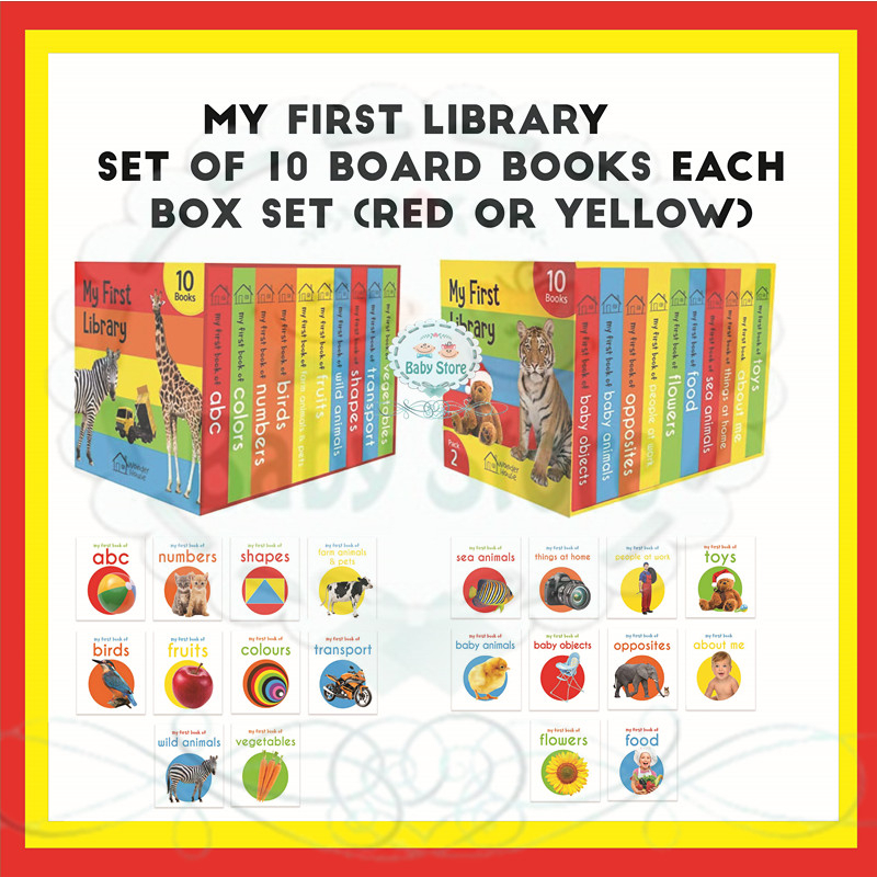 My First Library Boxset of 10 Board Books for Kids | Shopee Malaysia
