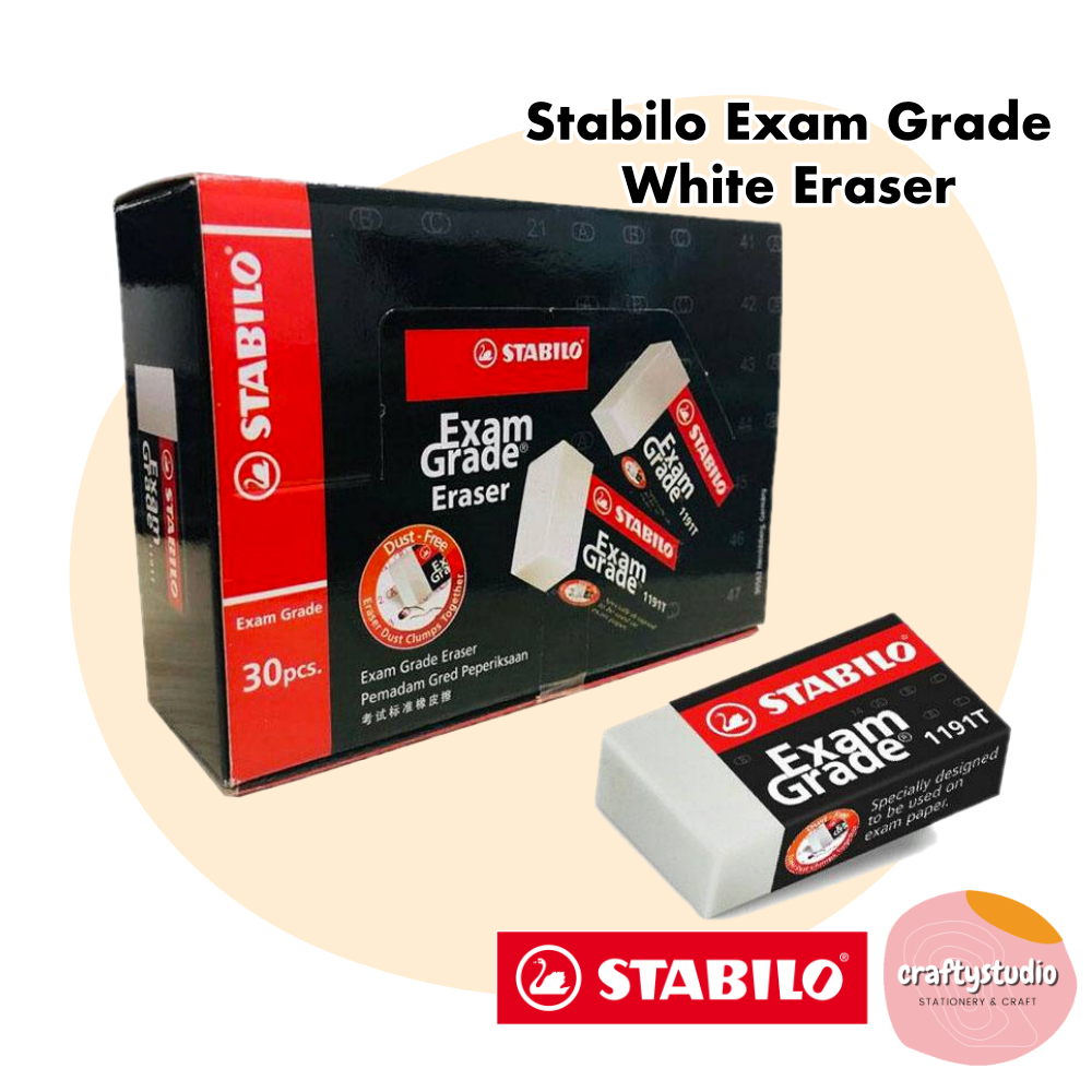 1 pcs Stabilo Exam Grade Eraser 1191T, White Eraser | Shopee Malaysia