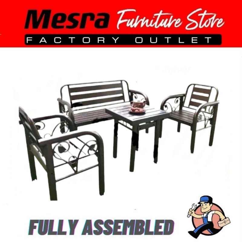 Set Kerusi dan Meja Besi untuk Garden /kerusi santai | Shopee Malaysia