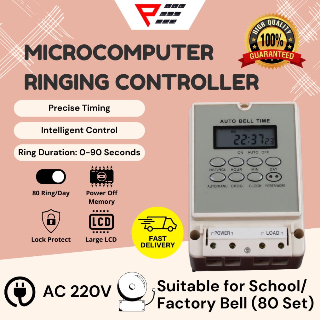 KG3022D Automatic Microcomputer Ringing Bells Timer Factory Bell School ...