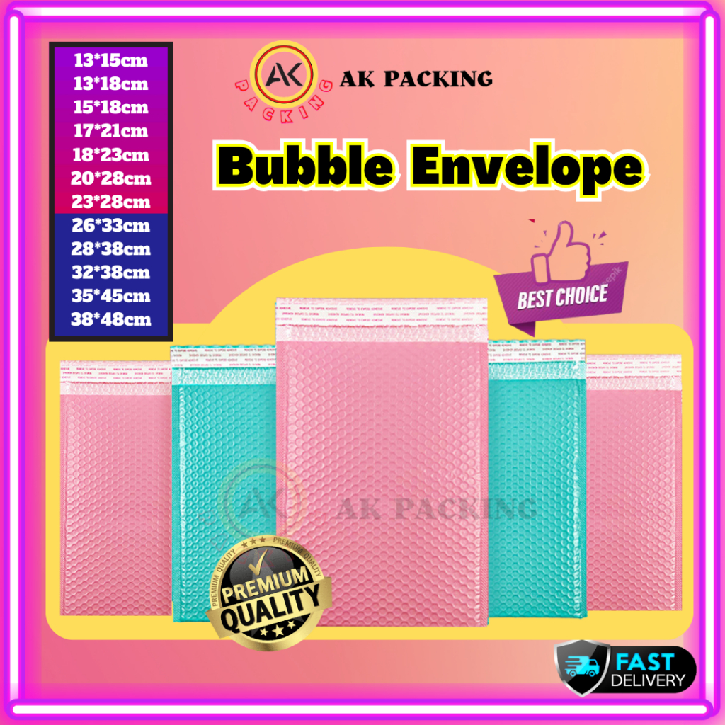 Pink Bubble Mailer Envelope Pink Bubble Wrap Mailer PE Poly Mailer ...