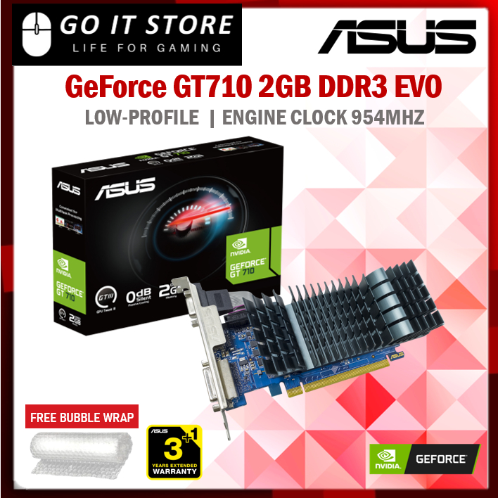 ASUS GeForce GT710 2GB DDR3 EVO Low-Profile Graphic Card (GT710-SL-2GD3 ...
