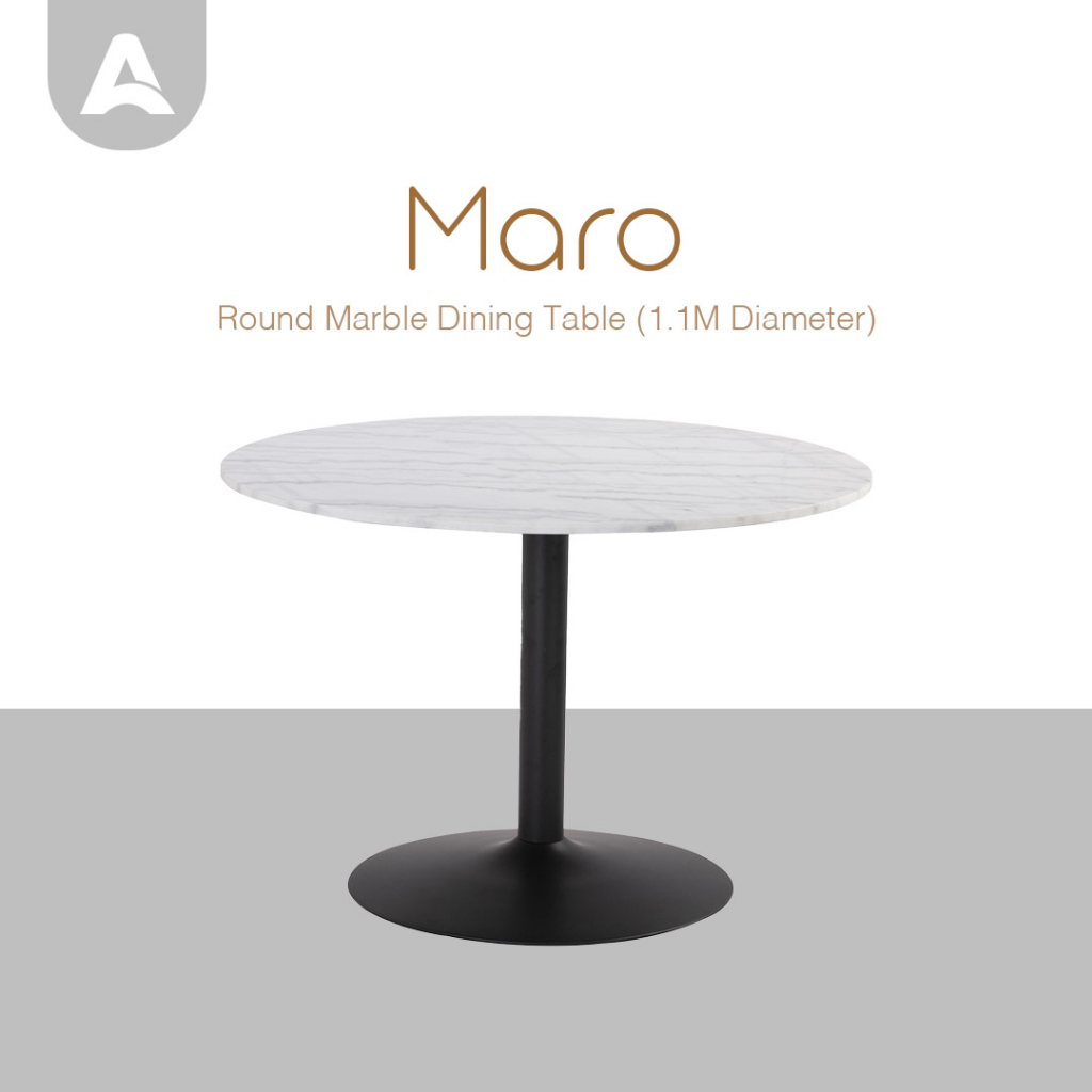 Arturo - Marmor Round Dining Table (1.1M) (Marble) | Shopee Malaysia