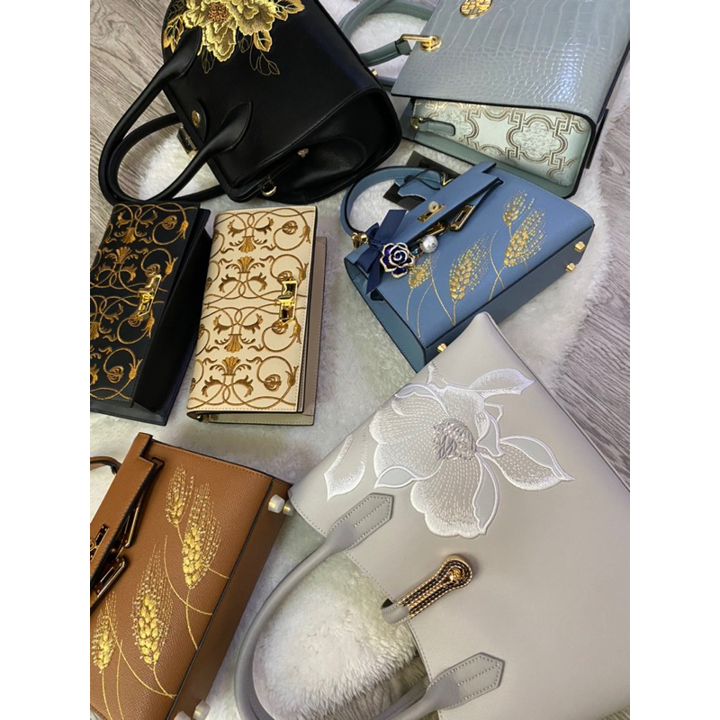 Beg Kulit Baru Bersulam Mewah | Shopee Malaysia