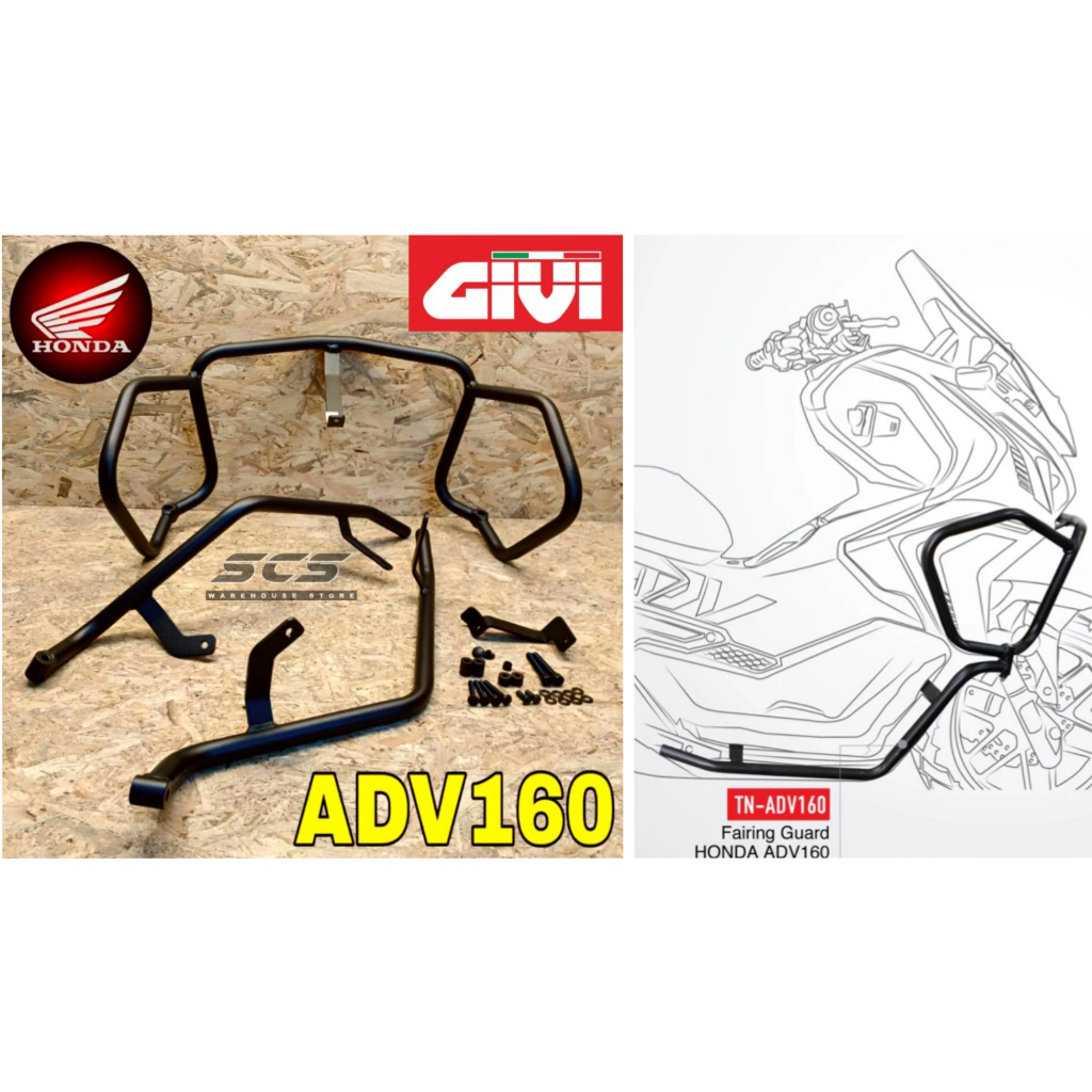 GIVI Engine Guard Honda ADV160 Enjin Protector Slider Scooter ...
