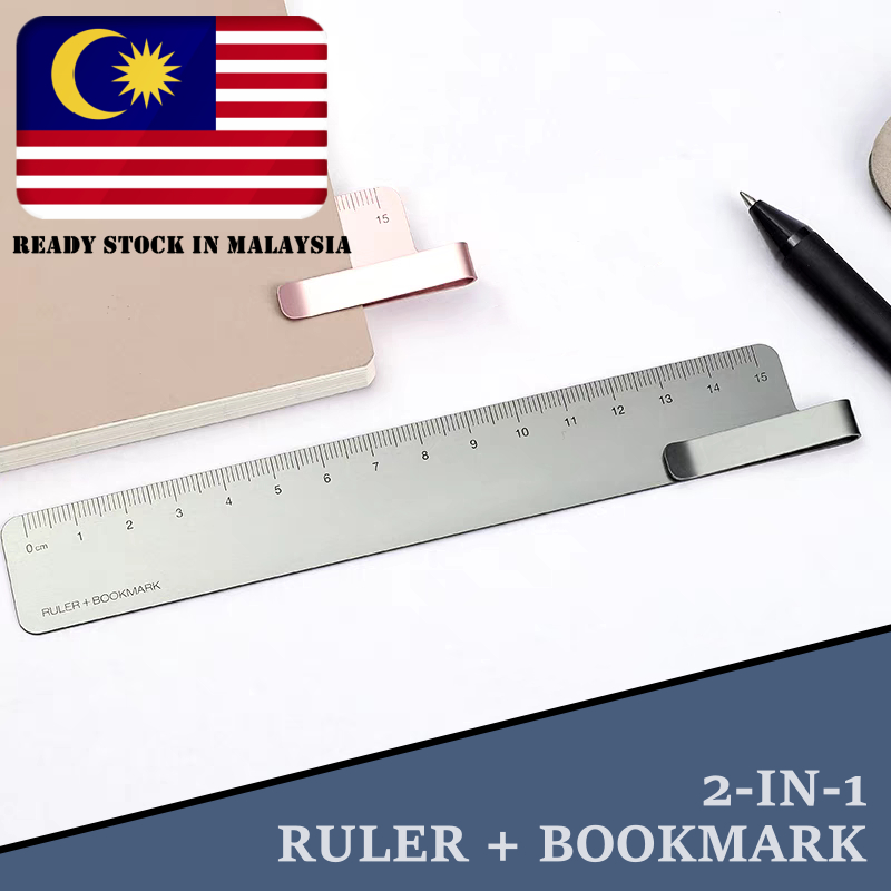 INS 2-in-1 Creative Minimalist Metal Ruler Bookmark Reading School ...