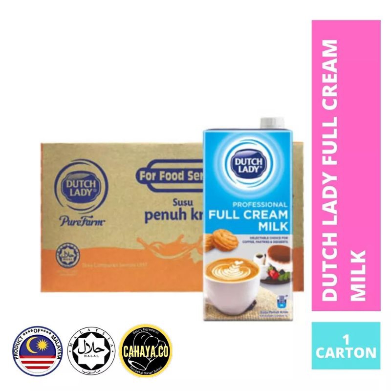 Dutch Lady UHT Full Cream Milk 1L X 12 Pkt / 1 Carton | Shopee Malaysia