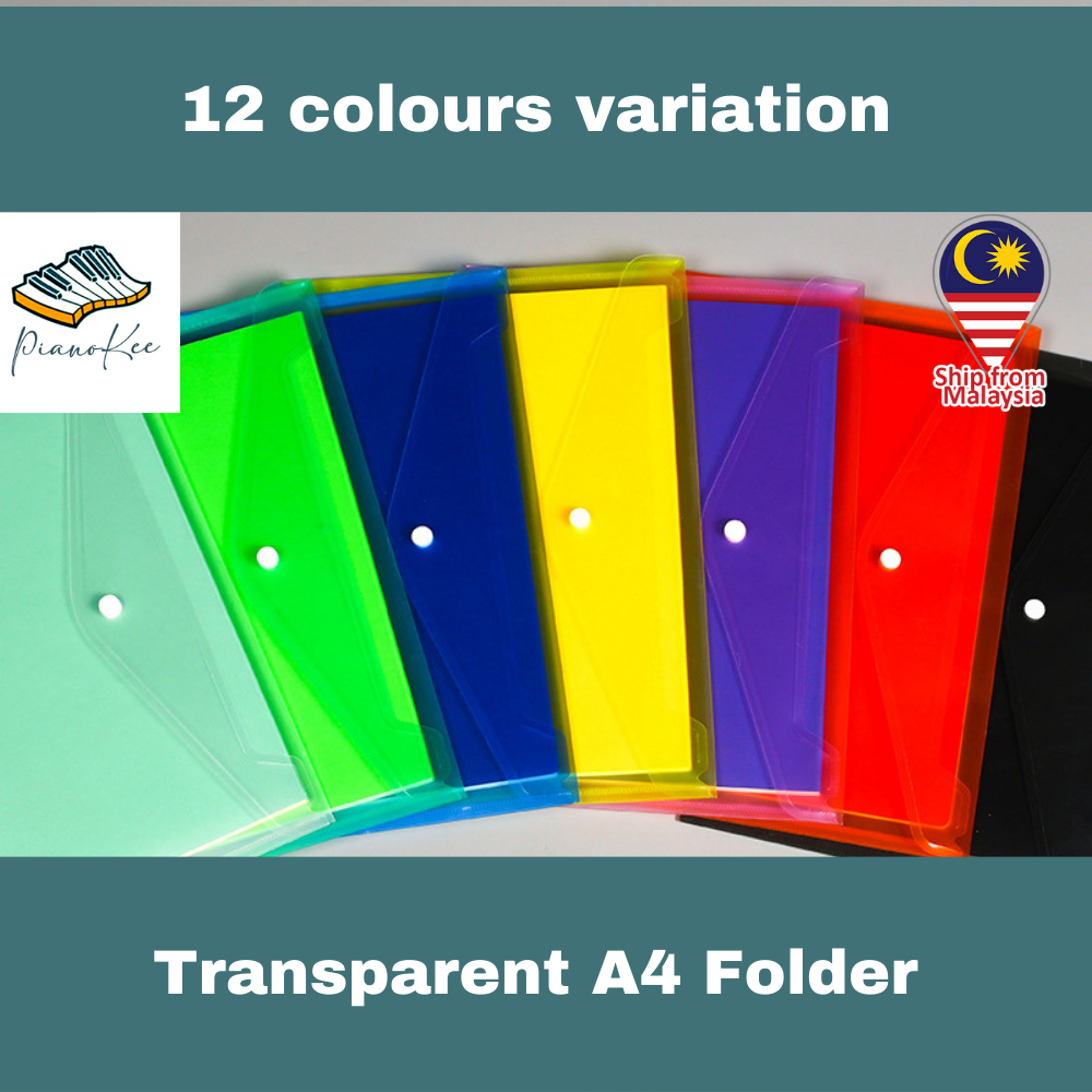 A4 Button File | Plastic Clear Folder | Document Holder | Shopee Malaysia