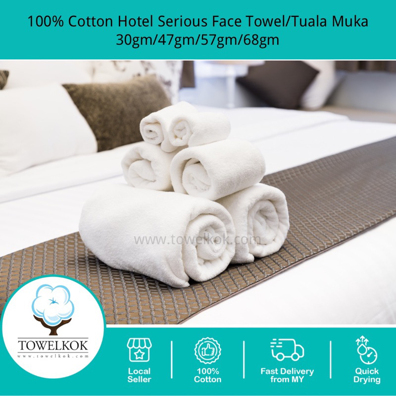 100% Cotton Hotel Face Towel / Tuala Muka | Shopee Malaysia