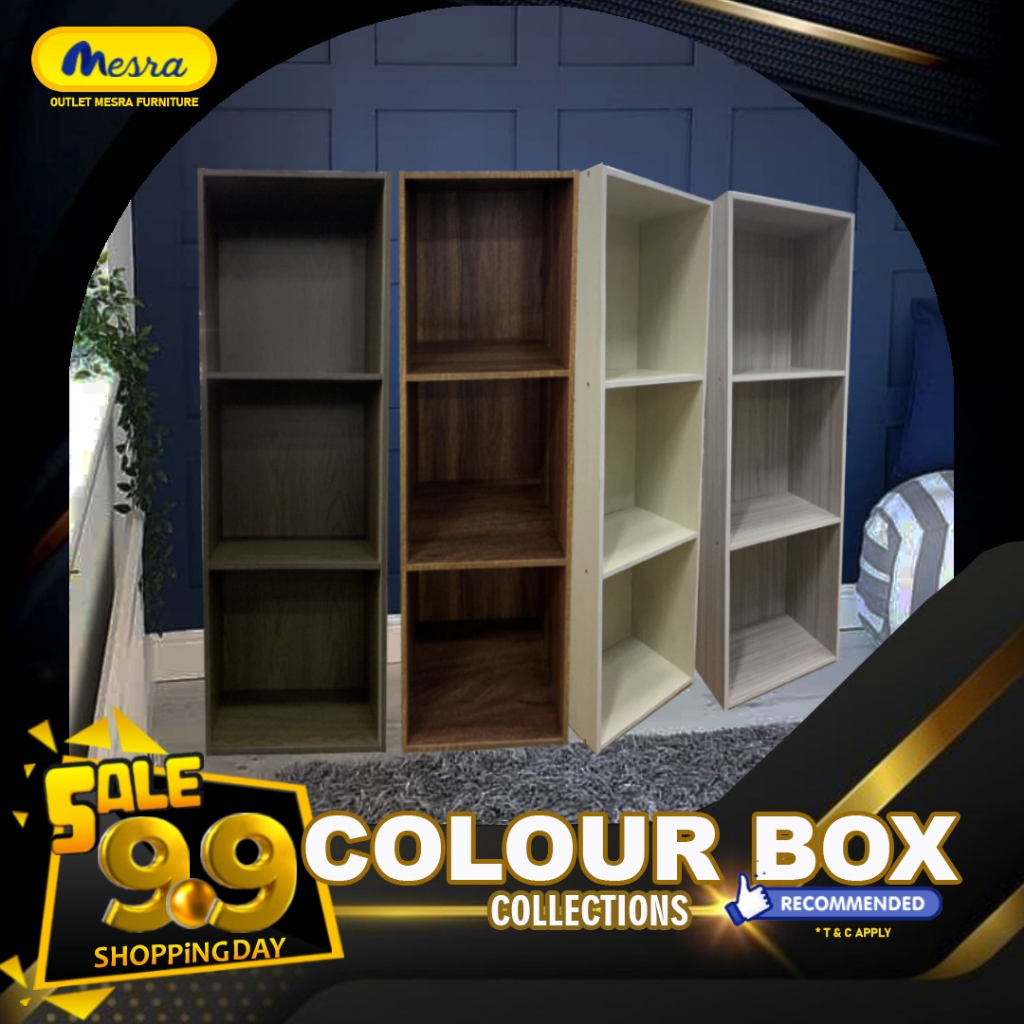MESRA-3 Tier Bookshelf /DIY Utility Shelf/Multipurpose Shelf/Rak Buku 3 ...