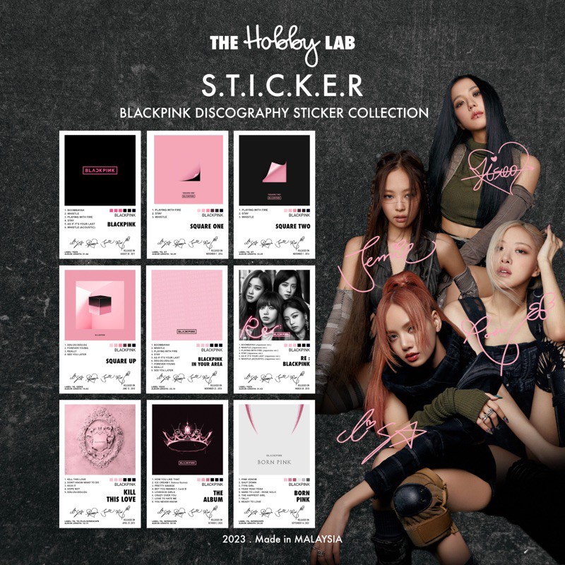 Blackpink Discography Studio Album Waterproof Sticker Collection ...