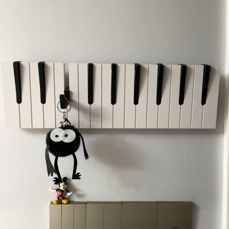 Piano hook creative wall hanger wall rack door porch key decorative key ...