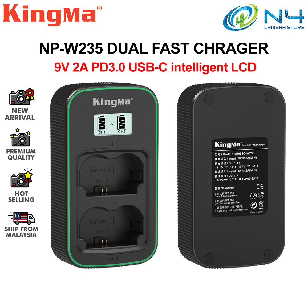 Kingma intelligent LCD display 9V 2A PD3.0 USB-C dual fast charger for ...