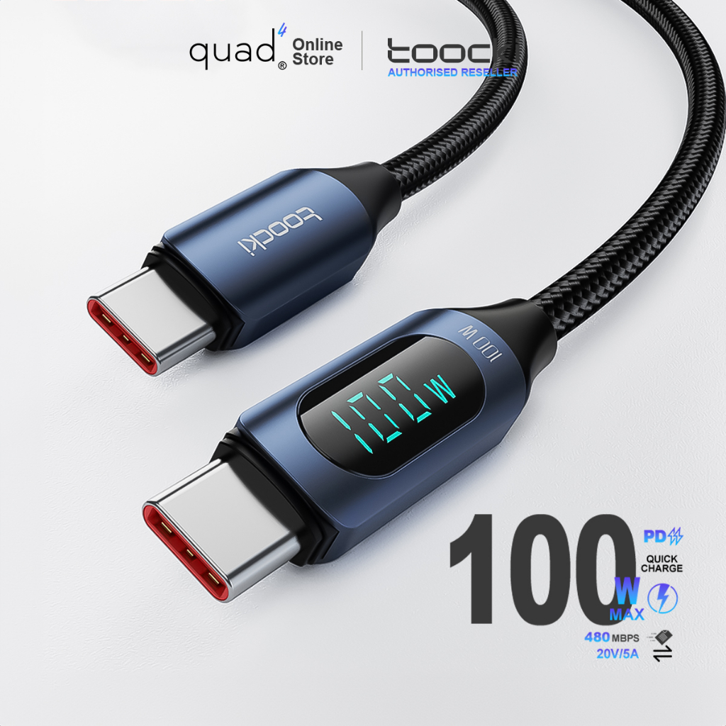 Toocki PD100W Type-C to Type-C Fast Charging Cable W Digital Display 5A/20V PD Heart Bliss XY ...