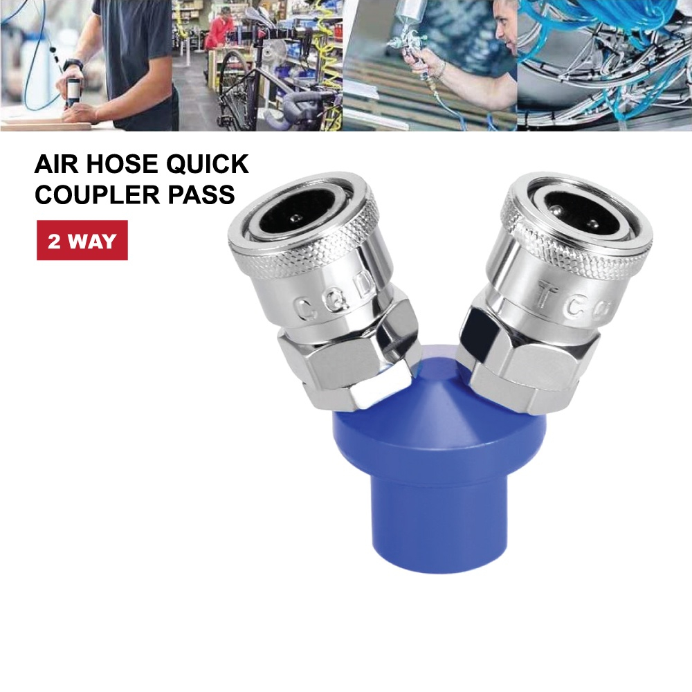 2 / 3 Way Air Hose Fitting 1/4" Air Compressor Hose Quick Couplers High Pressure Push-in ...