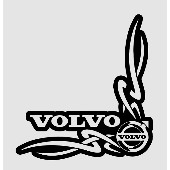 STICKER VOLVO, DESIGN VOLVO SESUAI UNTUK CERMIN DAN BODY LORRY, STICKER ...