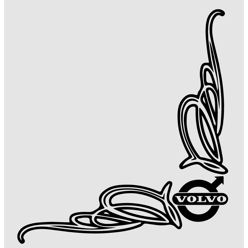 STICKER VOLVO, DESIGN VOLVO SESUAI UNTUK CERMIN DAN BODY LORRY, STICKER ...