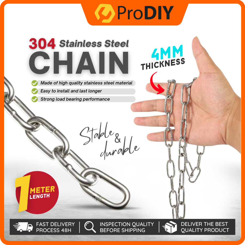 4MM X 1M Stainless Steel Chain 304 SS304 | Shopee Malaysia
