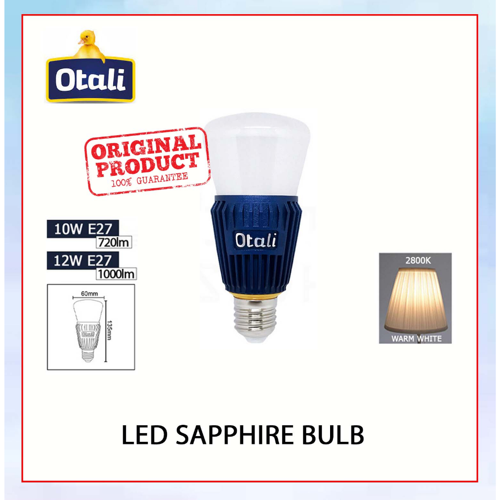 Otali Led Sapphire Bulb 10W/12W E27 Warm White#Led Bulb#E27 Bulb#Mentol ...