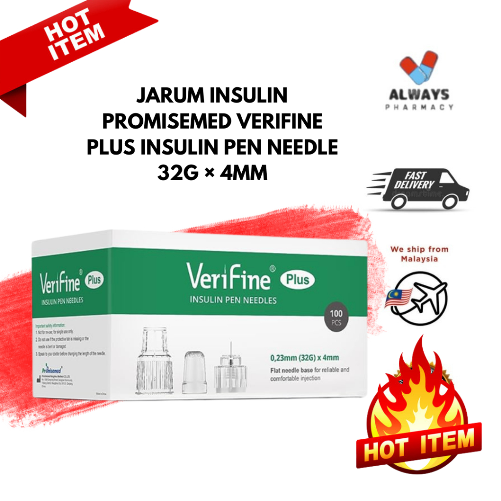 JARUM INSULIN PROMISEMED VERIFINE PLUS INSULIN PEN NEEDLE 32G × 4MM ...