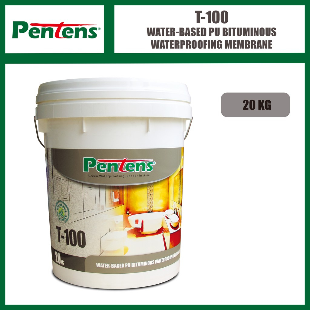 (READY STOCK) 20KG PENTENS T-100 WATER-BASED PU BITUMINOUS WATERPROOFING MEMBRANE T100 | Shopee ...
