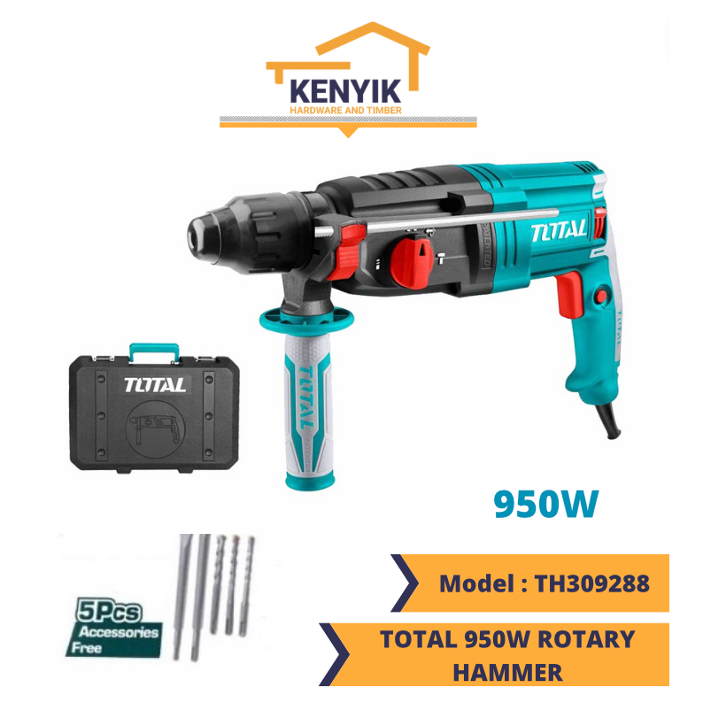 TOTAL 950W 4 IN 1 Rotary Hammer Drill TH309288 TH308268 | Chisel ...